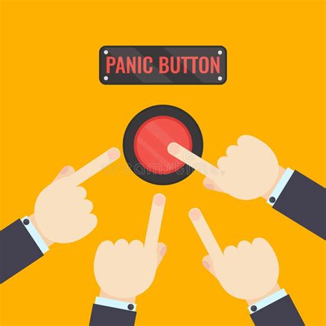 Panic Button Sign On Black Background Stock Vector Illustration Of