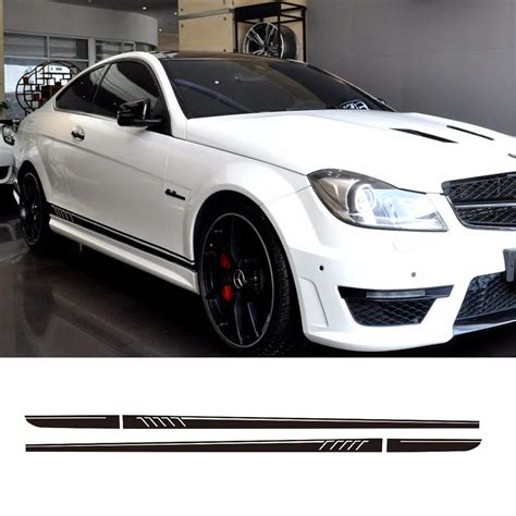 507 Style Side Skirt Racing Stripes Vinyl Decal Sticker For Mercedes Benz S204 W204 Coupe C63