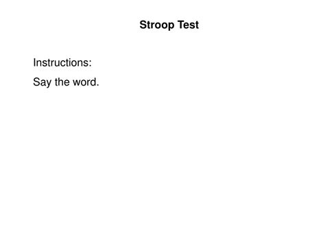 Ppt Stroop Test Powerpoint Presentation Free Download Id 1215324