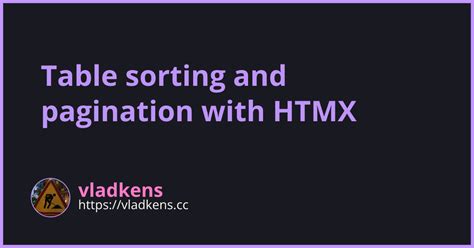 Table Sorting And Pagination With Htmx Vladkenscc