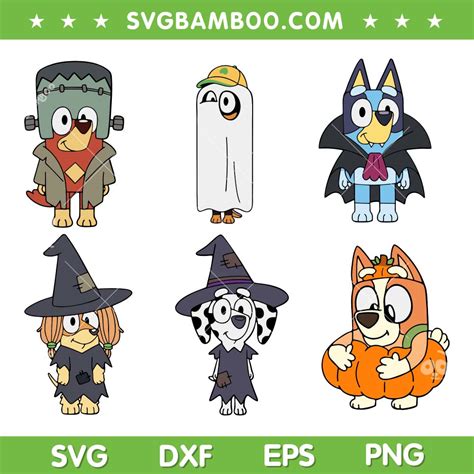 Bluey Halloween Horror Characters Svg Bundle