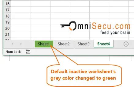 How To Change The Color Of Excel Worksheet Tabs