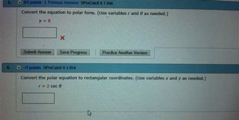 Solved Convert The Equation To Polar Form Use Variables R Chegg