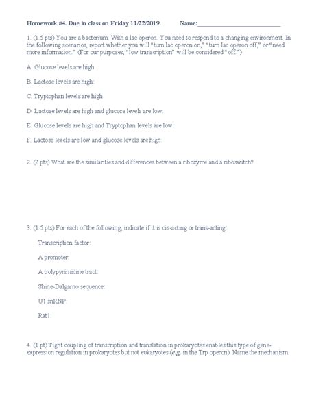 BIOL 3304 Genetics Homework 4 Homework 4 Due In Class On Friday 11 22 2019 Studocu