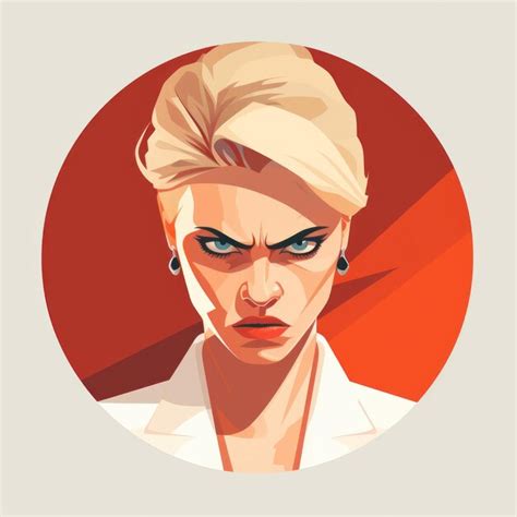 Premium Ai Image Angry Woman In Flat Minimalistic Animation Ai Generated
