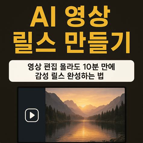 Ai 영상 릴스 만들기 영상 편집 몰라도 10분 만에 감성 릴스 완성하는 법 Sunlight