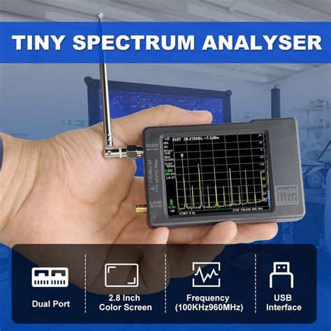 Buy Tinysa Spectrum Analyzer V0 3 1 Frequency Range 100 960mhz Mf Hf Vhf Uhf Input With 2 8