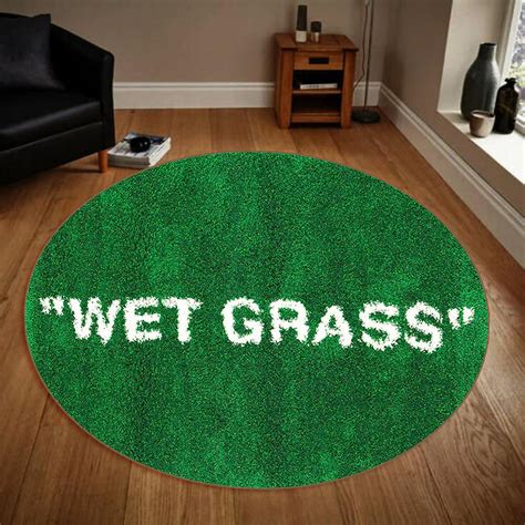Wet Grass Weet Grass Round Rug Patterned Rug Wet Grass Rug Wet