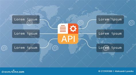 Api Icon In Flat Style Software Integration Vector Illustration On