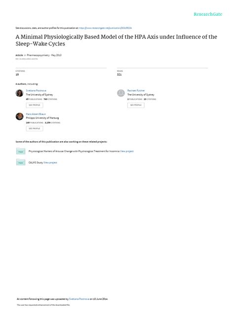 A Minimal Physiologically Based Model Of The Hpa Axis Under Influence Of The Sleep Wake Cycles