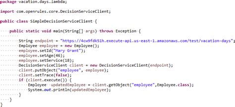 Java Api For Decision Service Invocation Openrules Decision