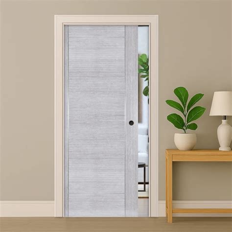 Montreal Light Grey Pocket Door Set Emerald Doors