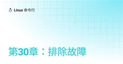第30章：排除故障 linux 命令行