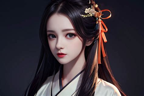 古风女 汉服发型 Ai插画参考 古风美女 古装插画ai图参考