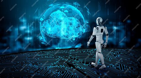 Premium Photo Ai Robot Using Cloud Computing Technology To Store Data On Online Server