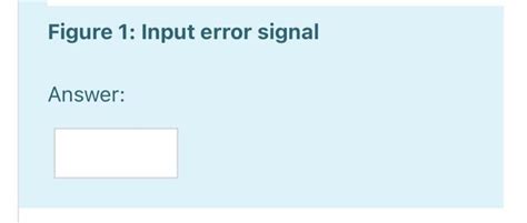 Solved Suppose An Input Error Signal Figure 1 Is Applied Chegg Com