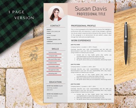 Feminine Resume Template With Photo For Word Sorority Resume Stay At Home Mom Resume Teenager