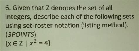 Answered 5 Given That Z Denotes The Set Of All… Bartleby