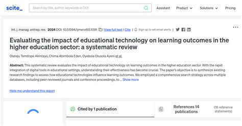 Evaluating The Impact Of Educational Technology On Learning Outcomes In The Higher Education