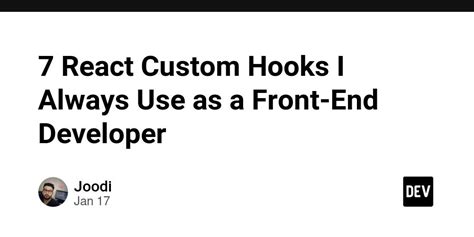 7 React Custom Hooks I Always Use As A Front End Developer 🚀 Nihad Kerić