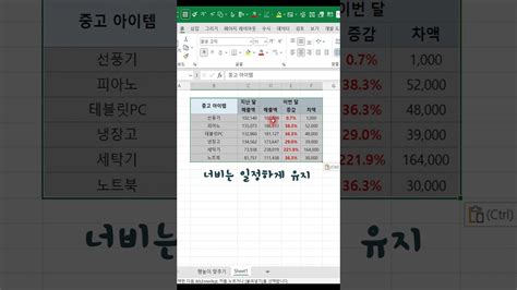 엑셀 Excel 행높이 너비를 정확하게 유지해서 복사붙여넣기 하는 방법알아보기 Feat 고수주의 엑셀이것만 Engine