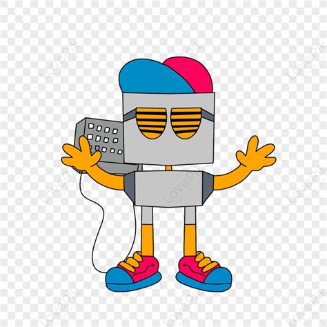벡터 만화 일러스트 로봇 인쇄기계의류 인쇄 Png 일러스트 무료 다운로드 Lovepik
