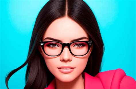 Premium Photo Beautiful Woman In Glasses Portrait Of Pretty Female In