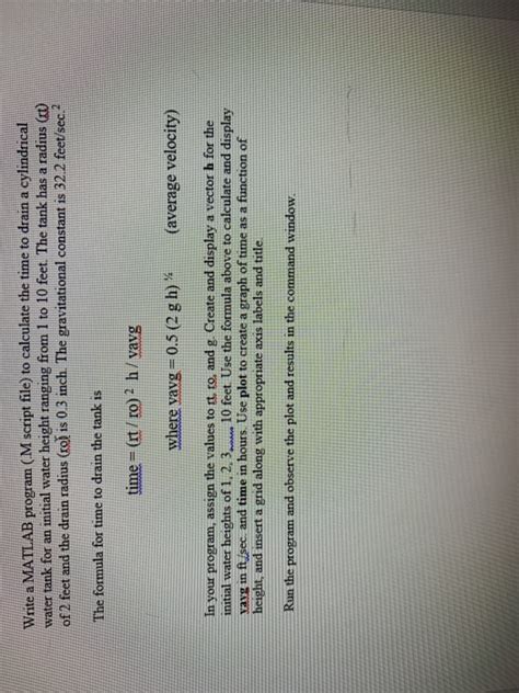 Solved Write A Matlab Program M Script File To Calculate