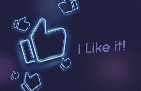 소셜 네트워크 처럼 네온 아이콘입니다 손 파란색 배경에 큰 손가락입니다 마음에 듭니다 좋아요 단추에 대한 스톡 벡터 아트 및 기타 이미지 Istock