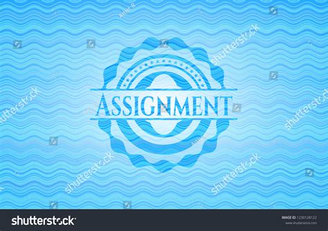 Assignment Sky Blue Water Wave Badge Stock Vector Royalty Free