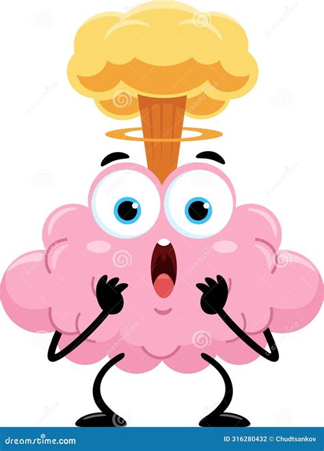 Mind Blown Brain Cartoon Character With Exploding Stock Vector Illustration Of Cloud