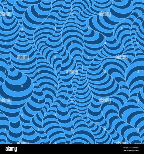 Seamless Blue Pattern Of Curved Stripes And Wavesstriped Blue Seamless