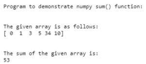 Numpy Sum Working Of Numpy Sum Function In Python With Examples