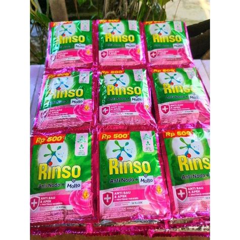 Jual 12sachet Detergen Cair Rinso Liquid Sachet Ekonomis 500 Shopee