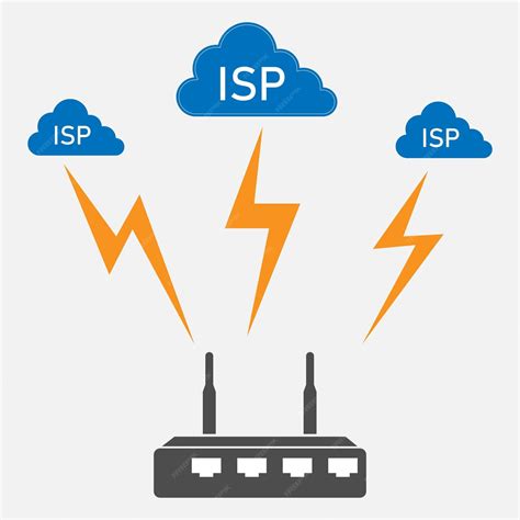 Premium Vector Vector Isp Internet Service Provider Cloud And Router