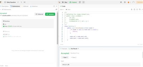 Day 22 Of Leetcode Challenge Delete Node In A Linked List Rahul