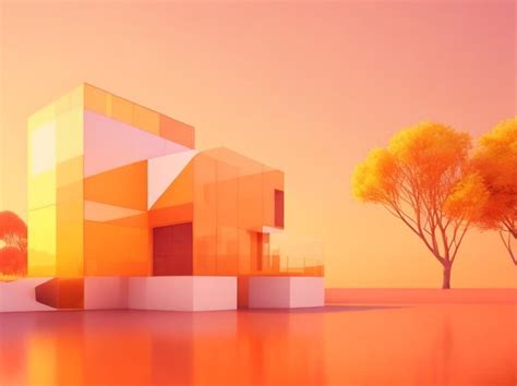 premium ai image abstract 3d landscape minimal data building
