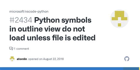 Python Symbols In Outline View Do Not Load Unless File Is Edited Issue Microsoft