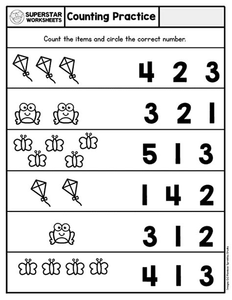Kindergarten Counting Worksheets Counting Worksheets For Kindergarten