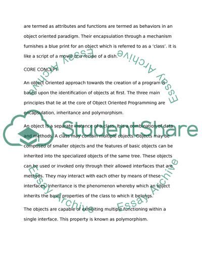 Object Oriented Programming Research Paper Example Topics And Well