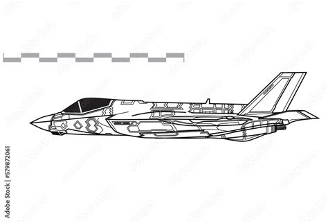 Lockheed Martin F 35c Lightning Ii Vector Drawing Of Carrier Based
