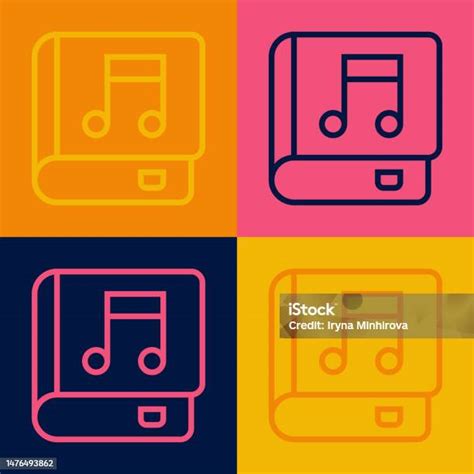 팝 아트 라인 컬러 배경에 격리된 오디오북 아이콘 책과 함께 음표 오디오 가이드 표지판 온라인 학습 개념입니다 벡터 0명에 대한 스톡 벡터 아트 및 기타 이미지 Istock