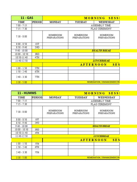 Class Program Shs Sy2023 2024 Pdf