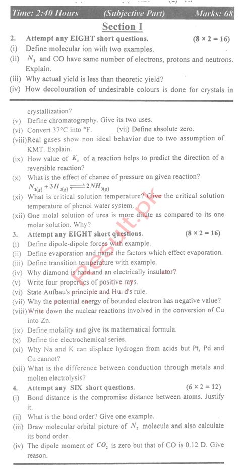 Bise Faisalabad Board Past Papers 2025 Inter Part 1 2 Fa Hssc Fsc