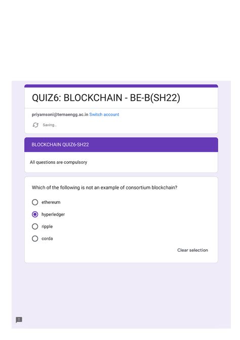 Bc Quiz 6 Quiz Blockchain Quiz6 Sh All Questions Are Compulsory