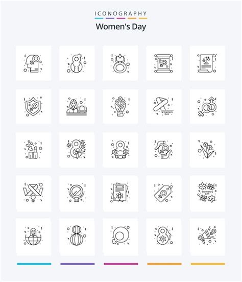 Free Vector Creative Womens Day 25 Outline Icon Pack Such As Women