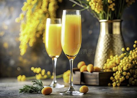 Elegant Mimosa Cocktail Recipe Photography Sparkling Wine And Orange