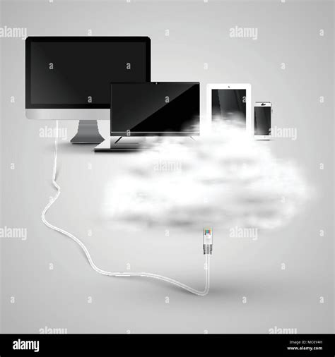 Devices Are Connecting To Cloud Stock Vector Image Art Alamy