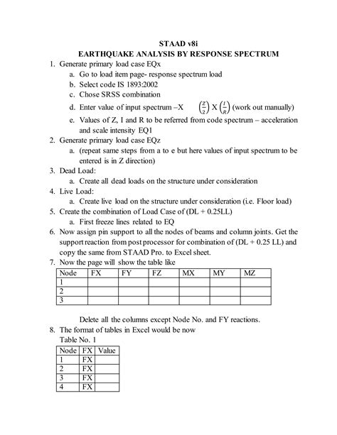 Earthquake Analysis By Response Spectrum Method Docx