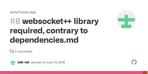 Websocket Library Required Contrary To Dependencies Md Issue Sony Nmos Cpp GitHub